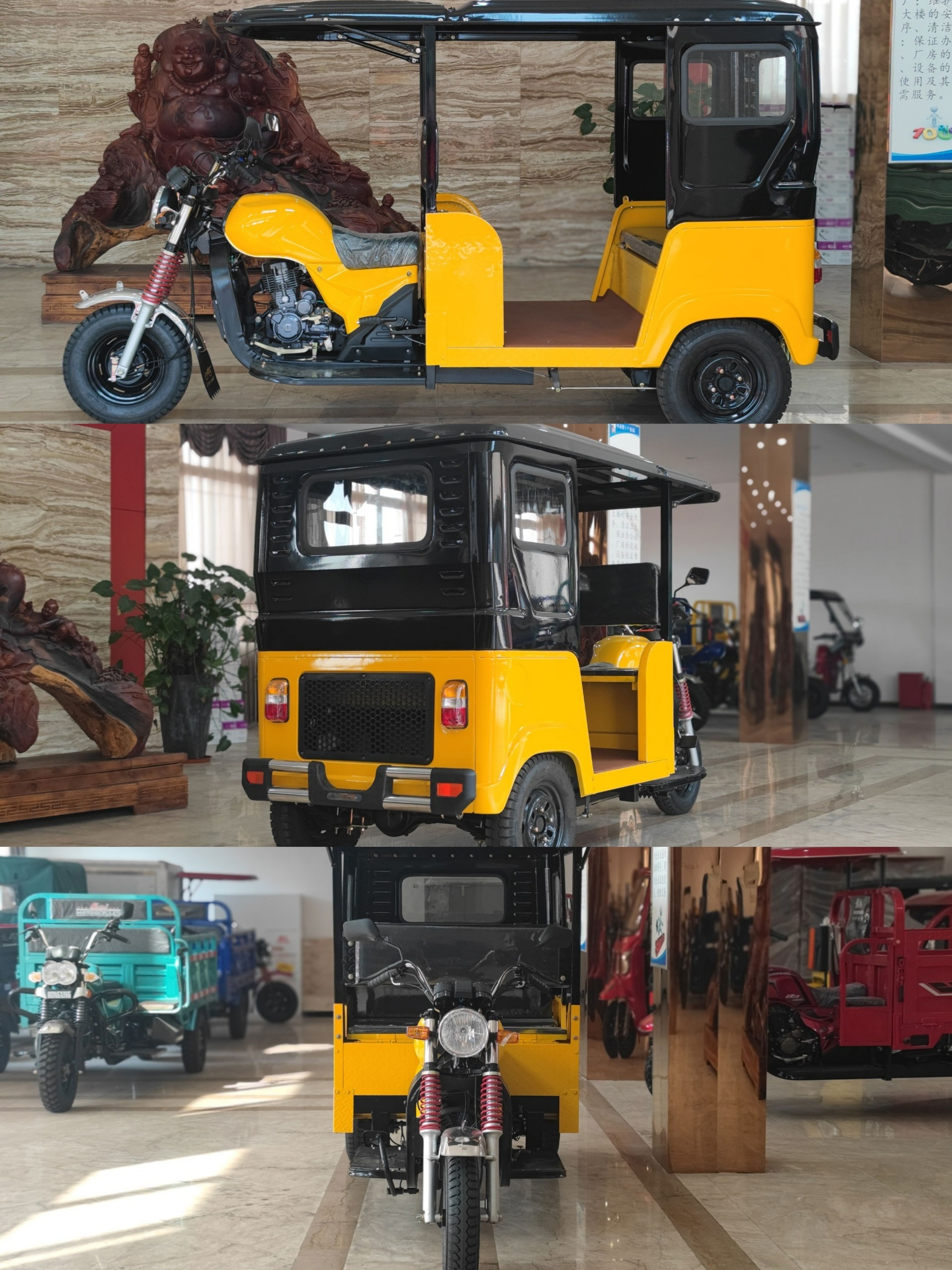China Customized Semi Carbin Battery 3 Wheeler Motorcycle Auto Rickshaw ...